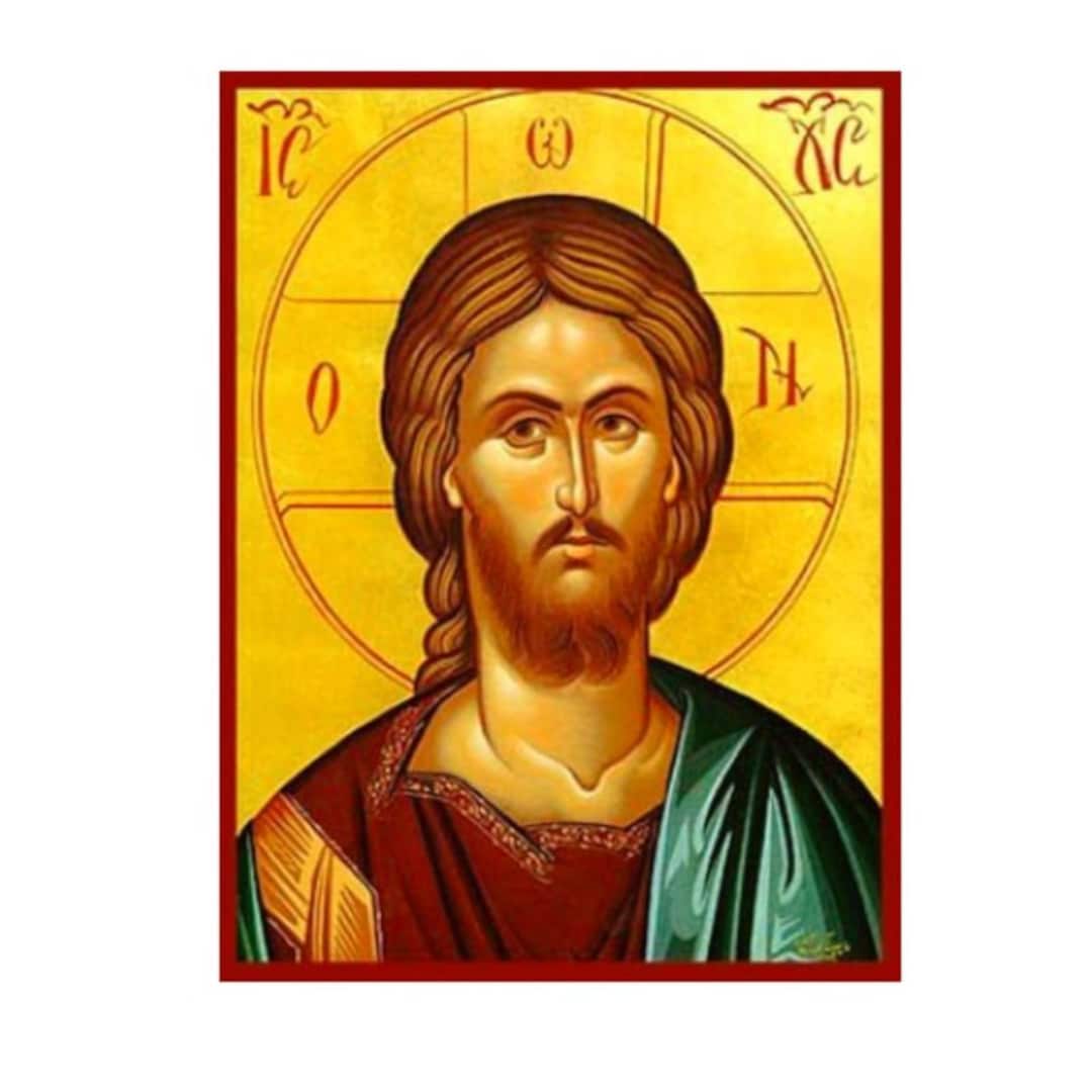 Jesus,handmade Greek Orthodox Icon , Byzantine Art-lithography - Etsy