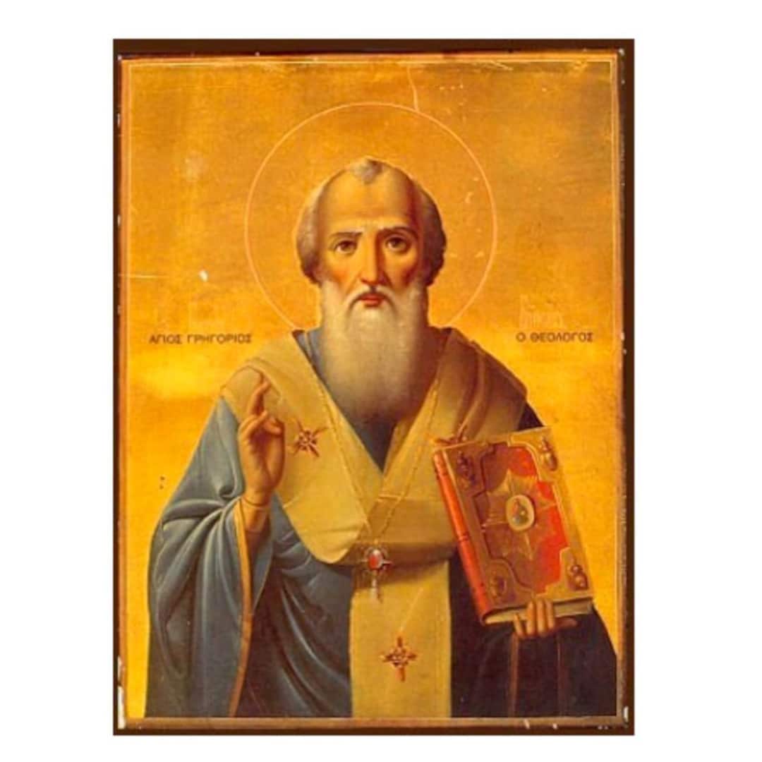 Saint Grigorios Theologos , Handmade Greek Icon , Lithography - Etsy