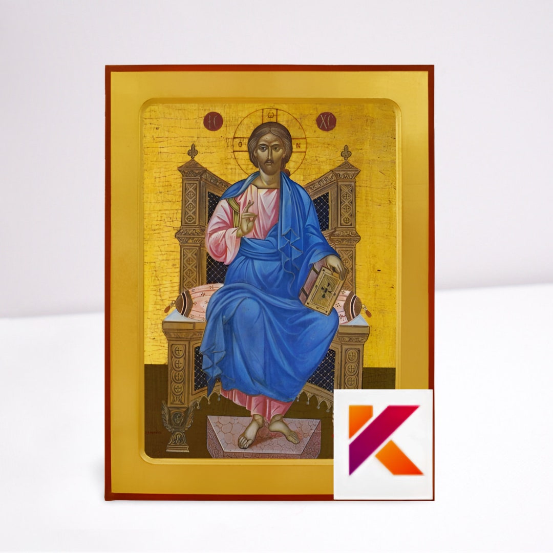 Jesus Christ Enthroned Saviour of the World With Carved Wood, Handmade ...