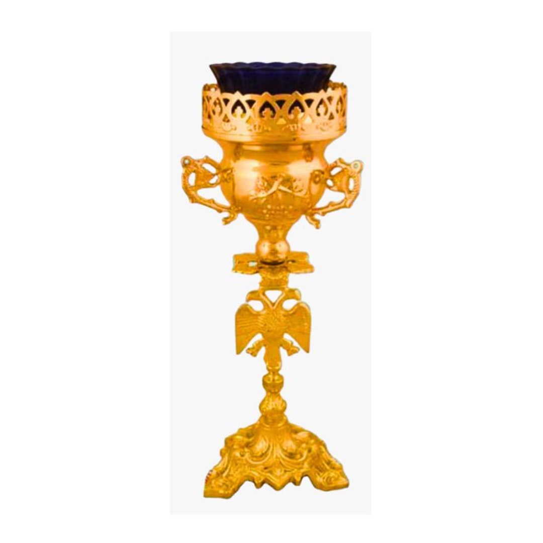 Brass Table Oil Vigil Lamp Goldplated Hand-painted Prayer - Etsy
