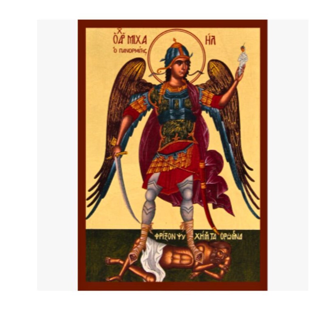 Saint Michael Panormitis , Handmade Greek Orthodox Icon , Byzantine Art ...