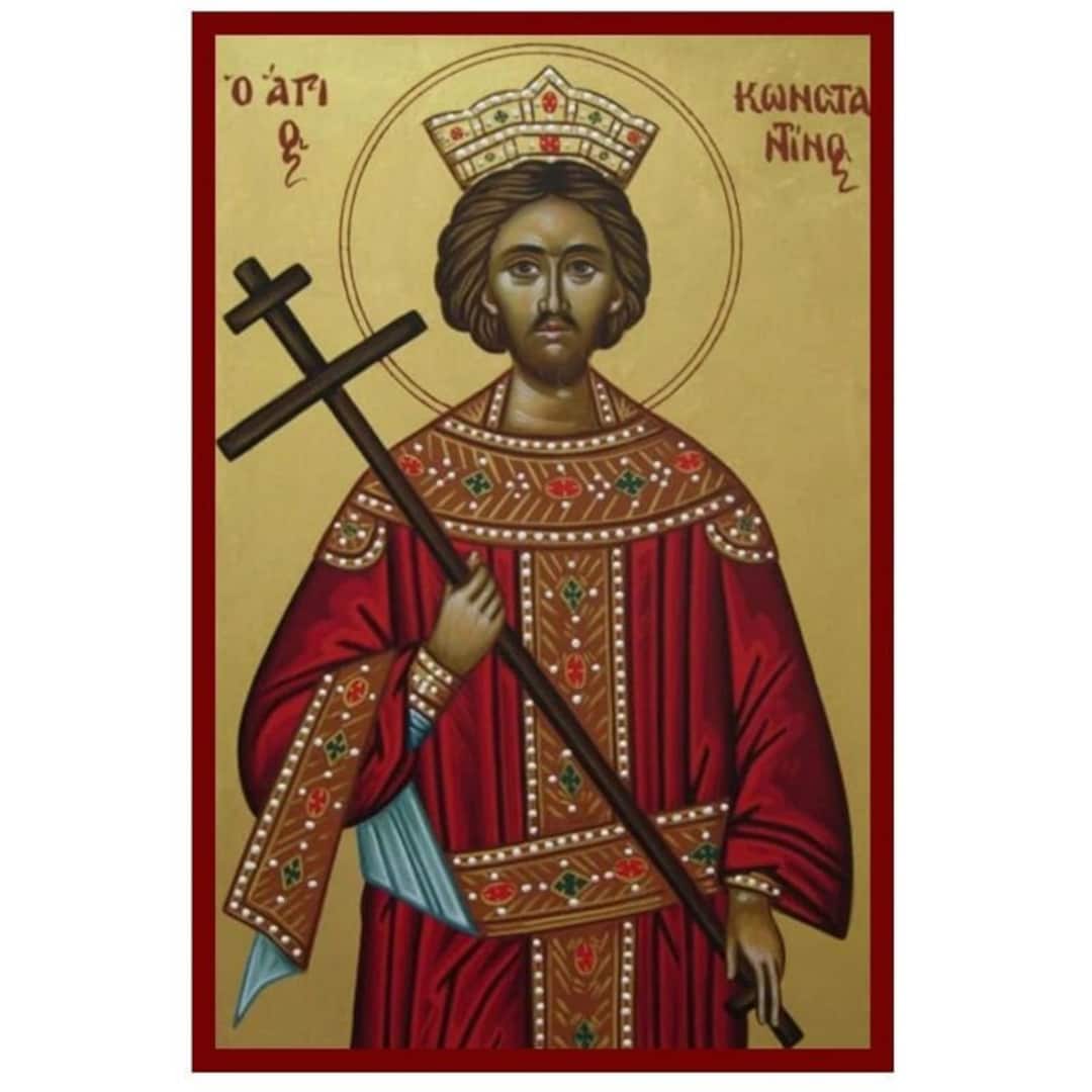 Saint Konstantinos Icon-byzantine Art-lithography - Etsy