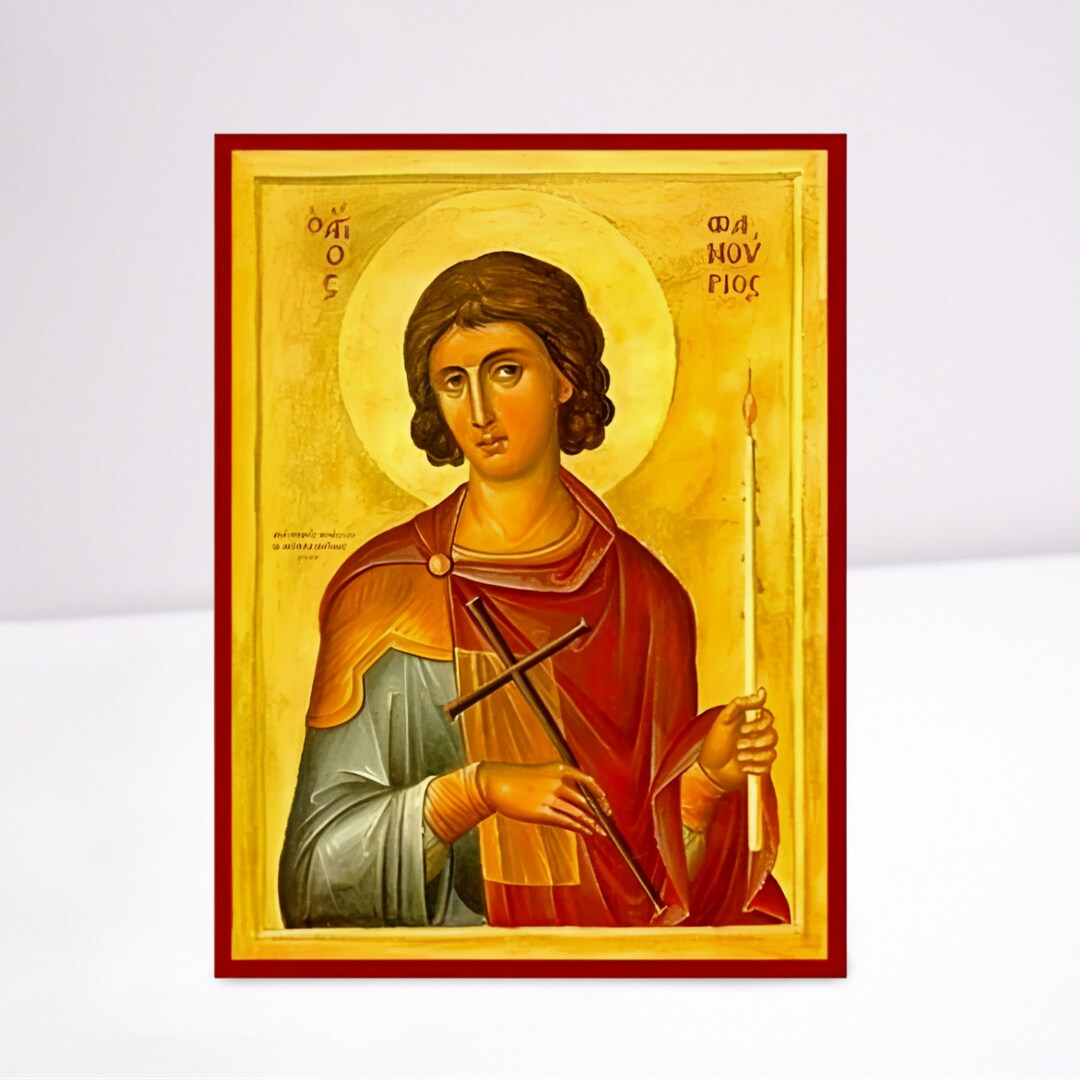 Saint Fanourios Lithography Icon ,handmade - Etsy
