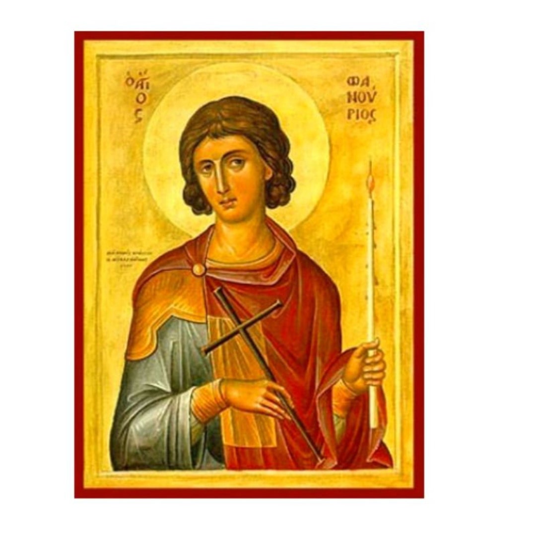 Saint Fanourios Lithography Icon ,handmade - Etsy