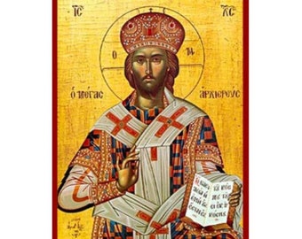 Hand Painted Byzantine Icon of Jesus Christ, the High Priest - Etsy
