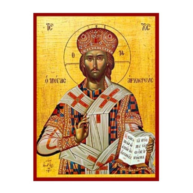 Jesus Great High Priest Handmade Greek Orthodox Icon - Etsy