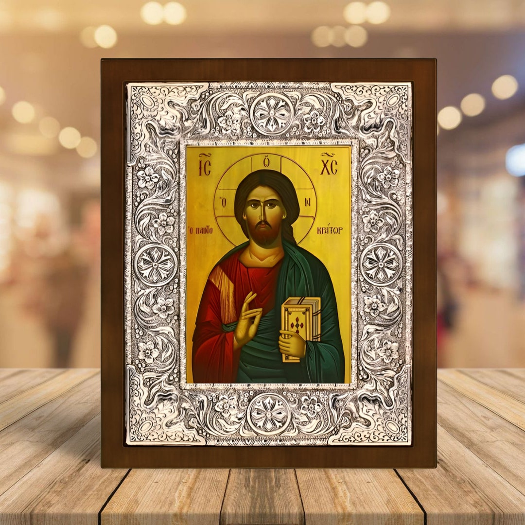Ιcon Jesus Pantokrator, of Pure Silver 925 25cm X 31cm - Etsy