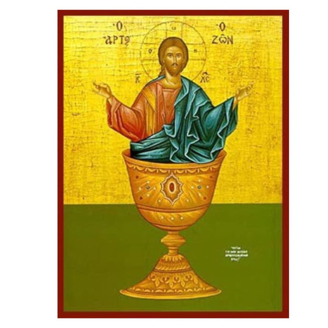 Jesus the Bread of Life Icon With Canva on Wood Handmade - Etsy Israel