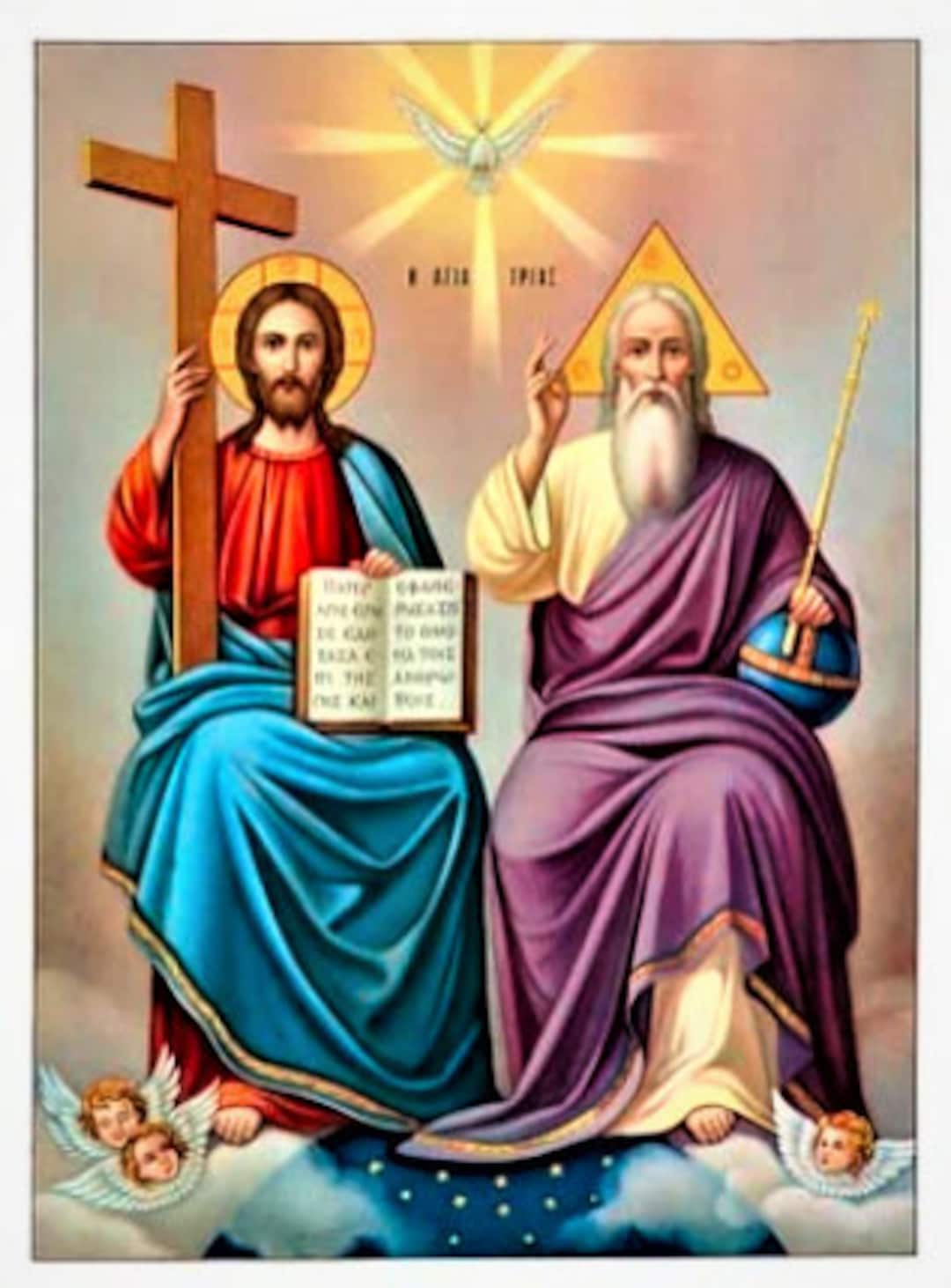 Icon Wooden Lithography Saint Trinity - Etsy