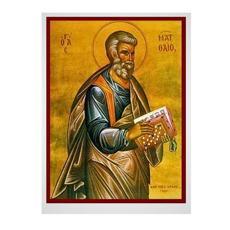 Saint Apostolos Matheos Icon-byzantine Art-lithography - Etsy