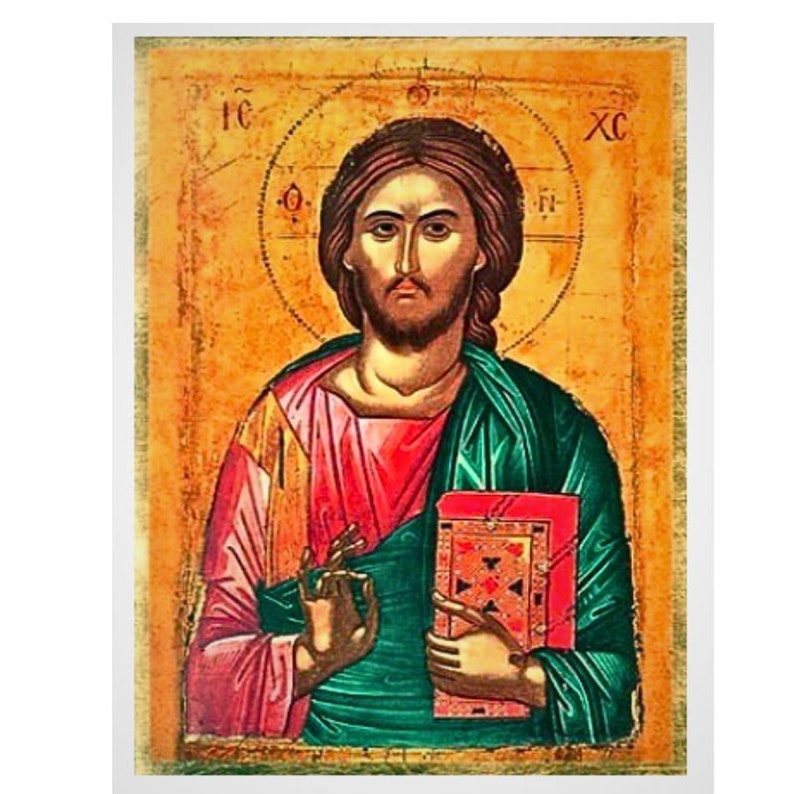 Jesus Handmade Greek Orthodoxe Icon Lithography - Etsy