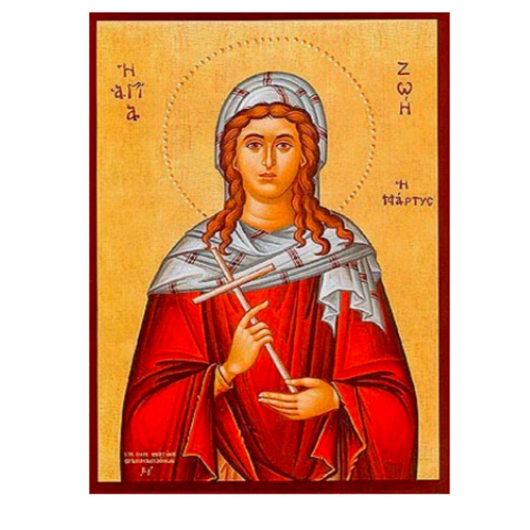 Saint Zoi Icon, Handmade Greek Orthodox Icon , Byzantine Art ...