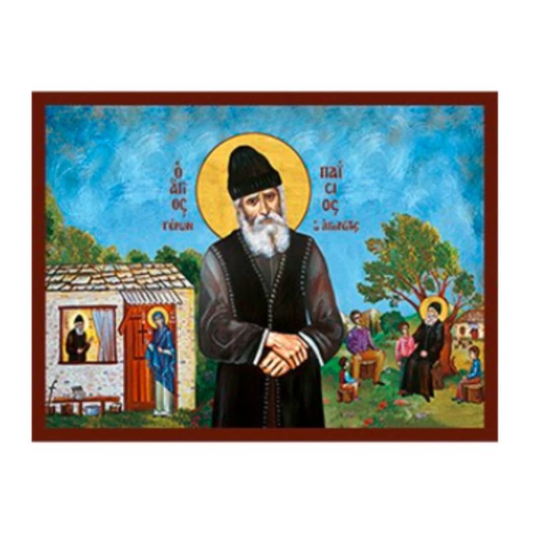Saint Paisios Icon Handmade Greek Orthodox Icon Byzantine - Etsy