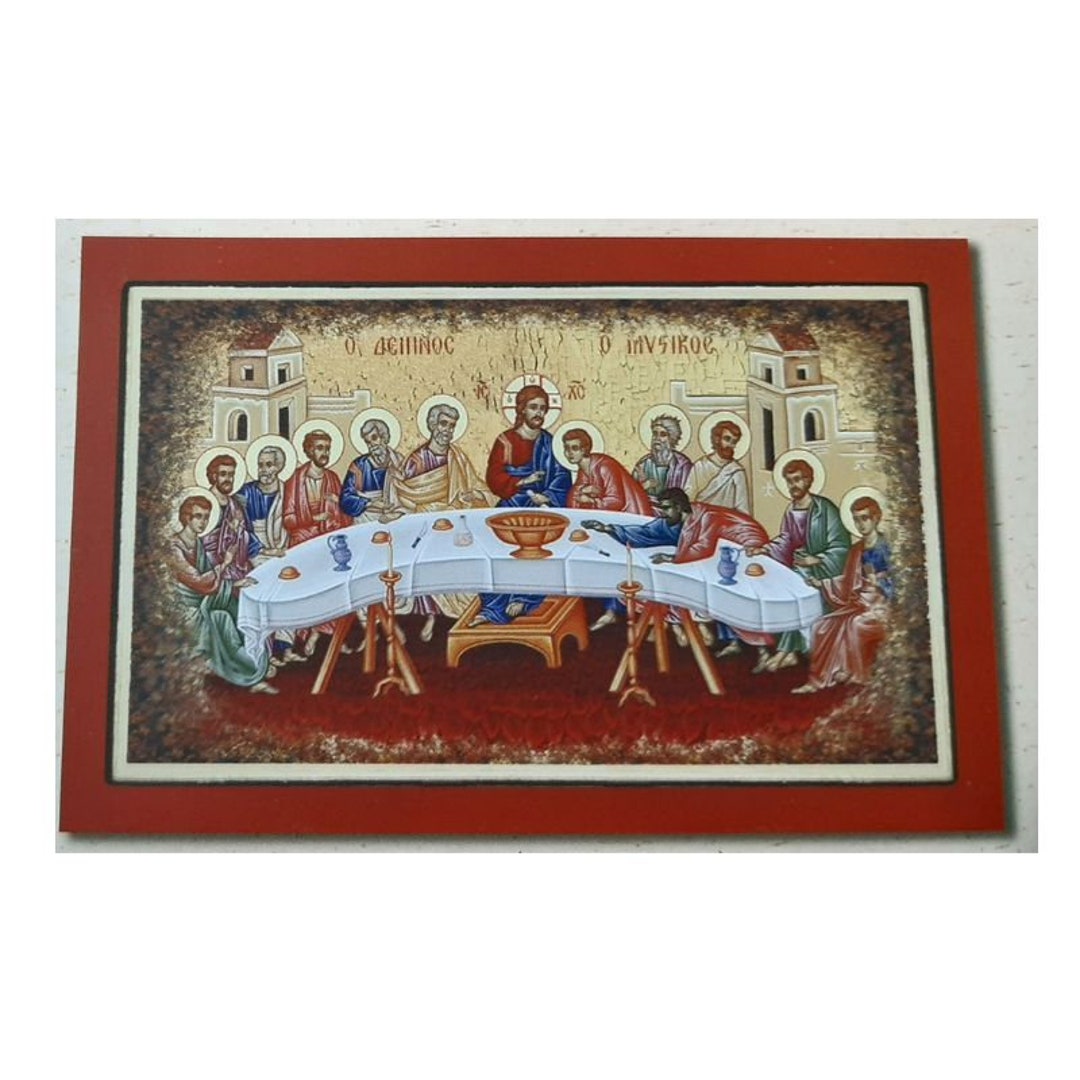 Amazing Icon the Last Supper ,handmade Greek Orthodox Icon With Aging ...
