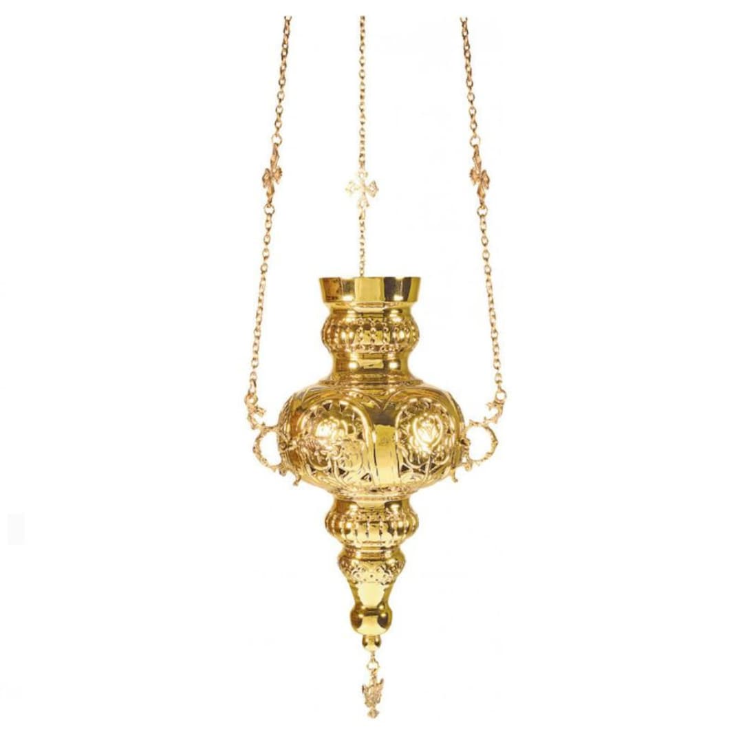 Amazing Gold Plated Brass Hanging Oil Vigil Lamp,prayer Hanging Oil ...