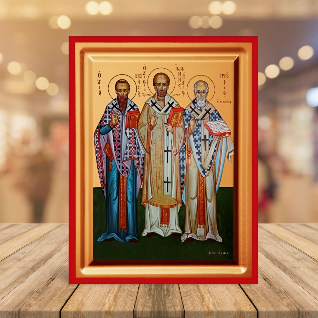 Wooden Silkscreen Icon Saint Three Ierarchais - Etsy