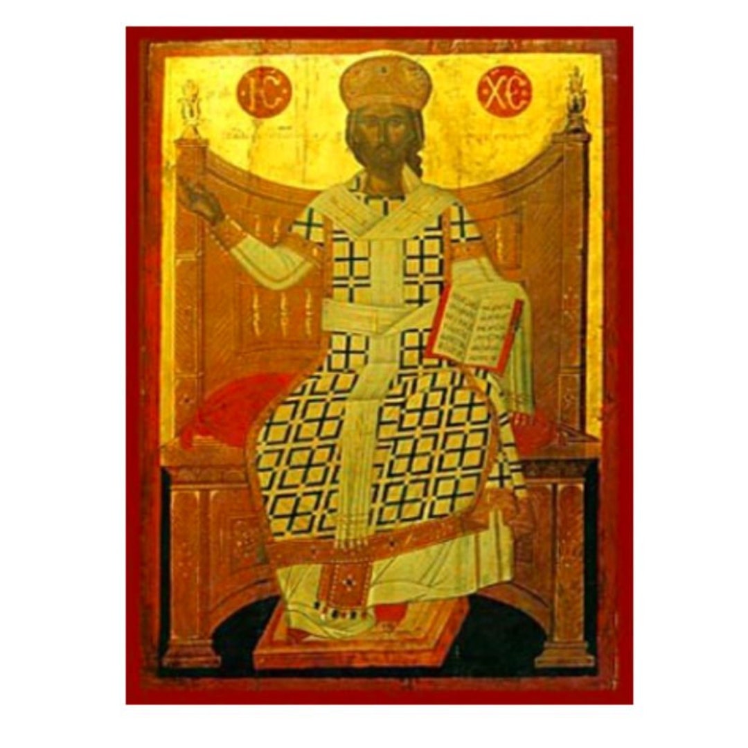 Jesus Great High Priest, Handmade Greek Orthodox Icon , Lithography - Etsy