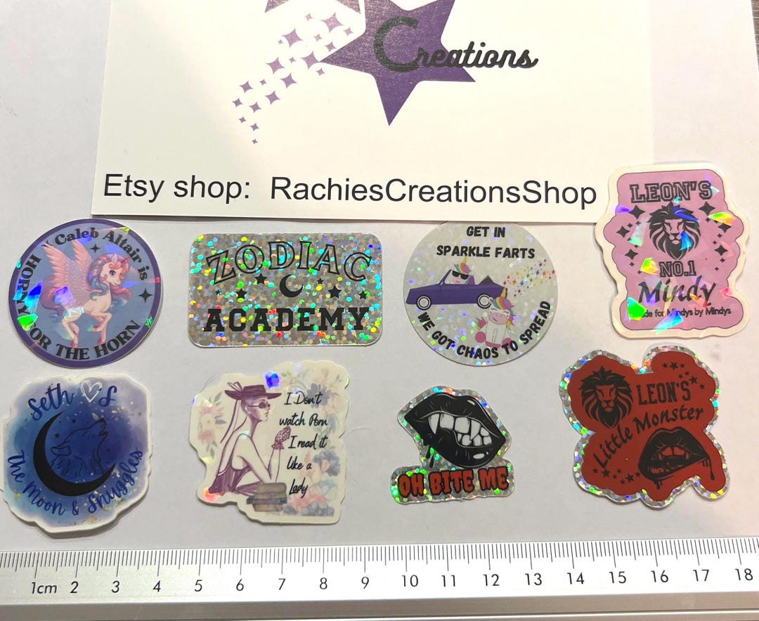 Zodiac Academy & Aurora Academy 8 X Mini Stickers, Seth, Caleb, Leons ...