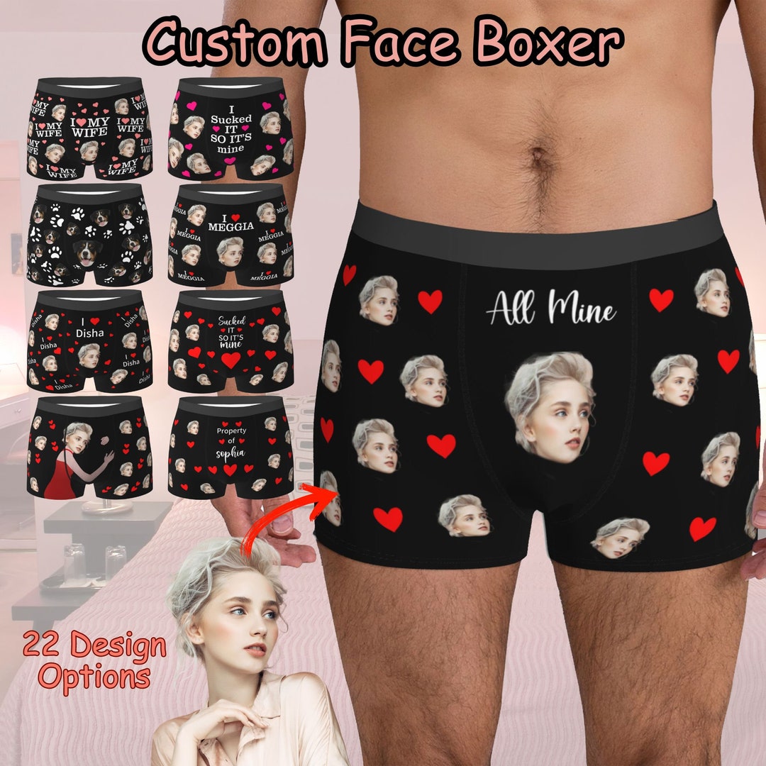 Custom Face Boxers With Name, Photo Underwear, Picture Boxer Briefs ...