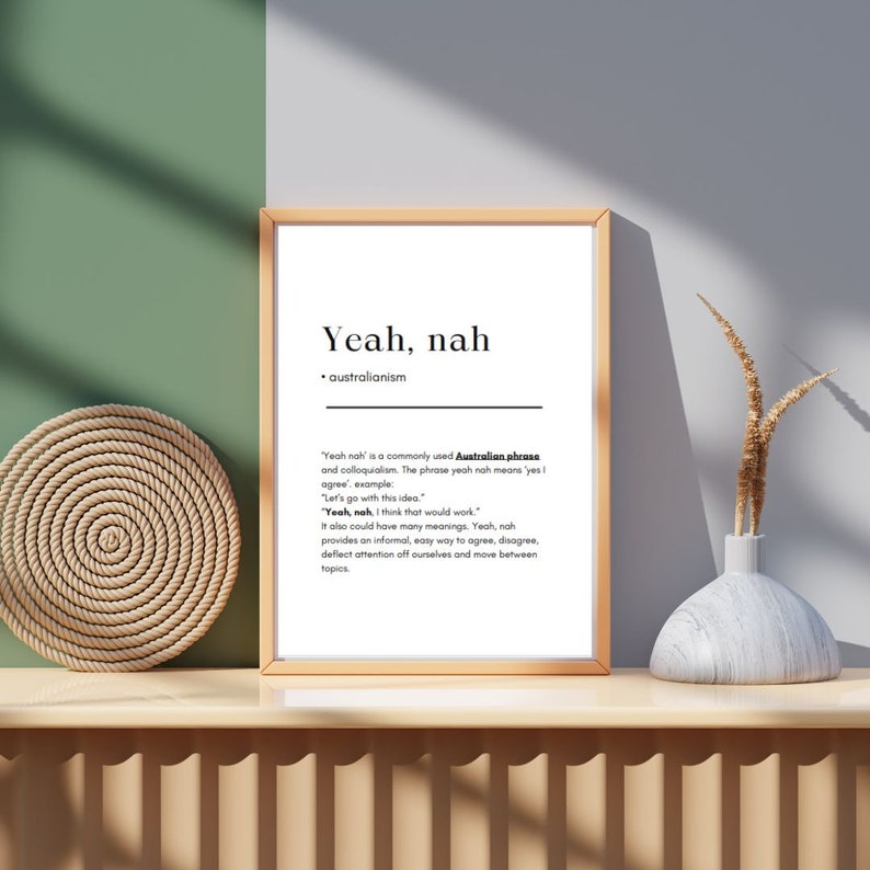 Yeah Nah, Australianism Word Print - Etsy