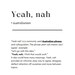 Yeah Nah, Australianism Word Print - Etsy