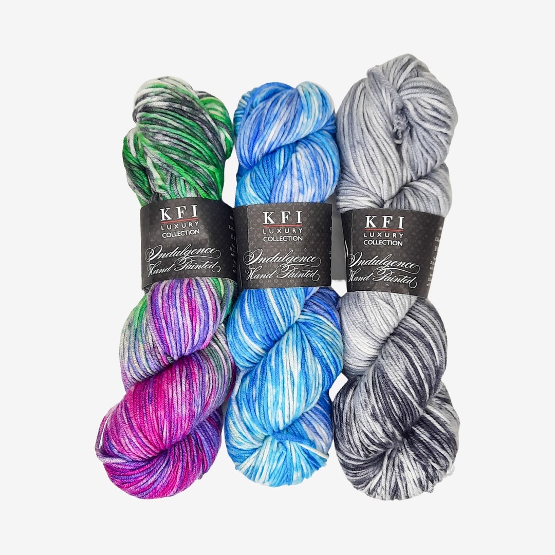 KFI Luxury Indulgence Hand Painted Yarn, DK Yarn, Superwash Wool ...