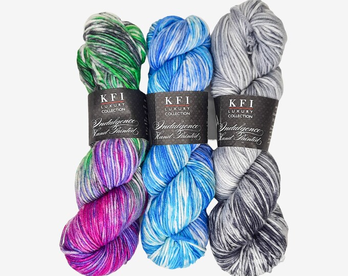 KFI Luxury Indulgence Hand Painted Yarn, DK Yarn, Superwash Wool ...