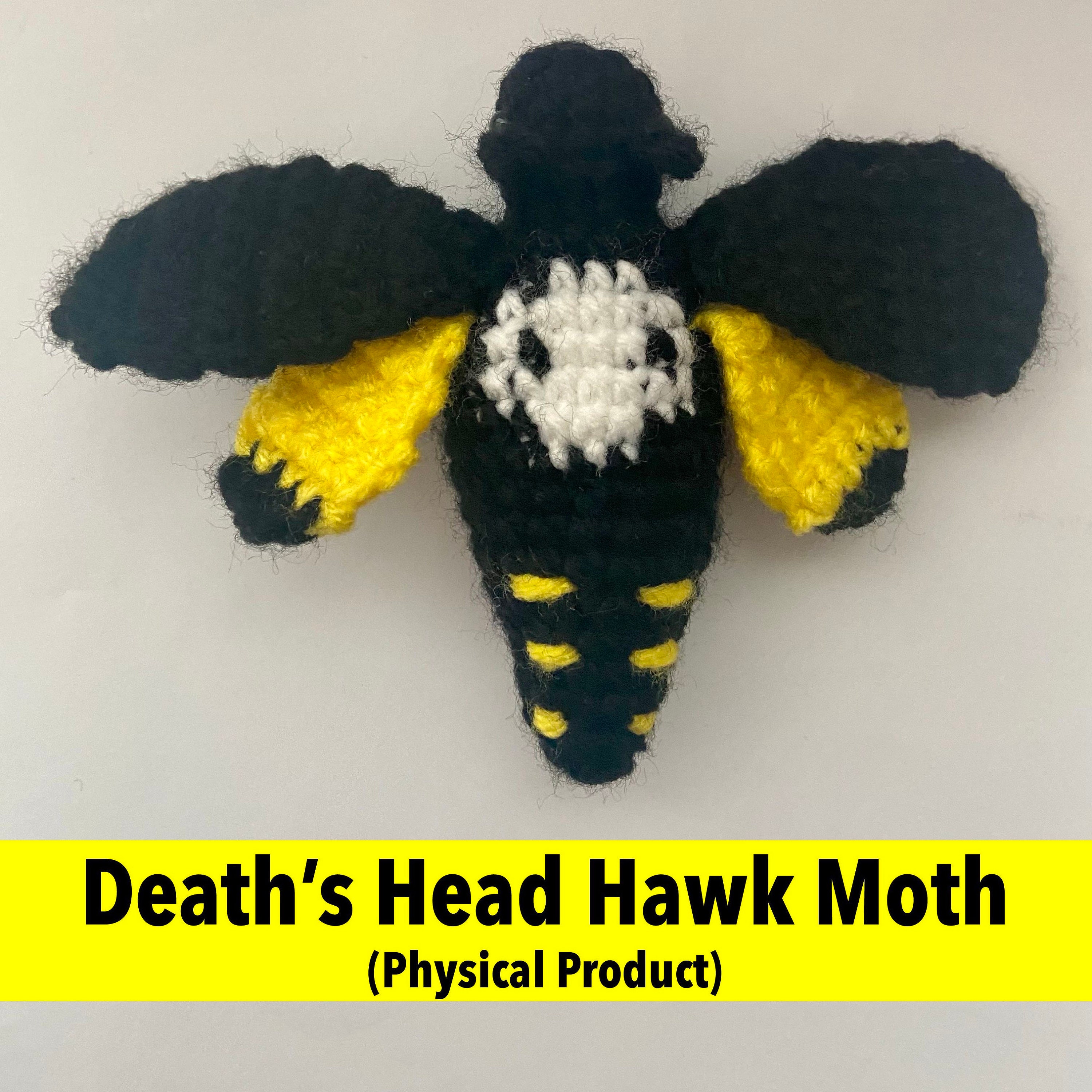 4” Handmade Crochet Death’s Head Hawk Moth - Etsy
