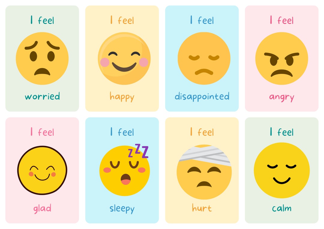 Emotions Flashcards Etsy