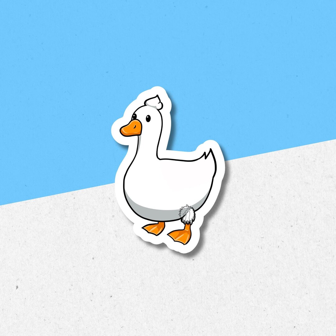 White Duck Sticker | Duck Themed Vinyl Easy Peel Stickers | Cute Nature ...