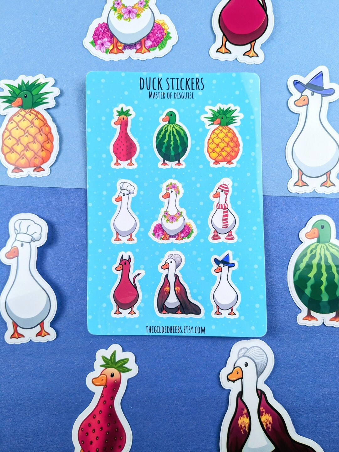 Master of Disguise Sticker Sheet Duck Themed Vinyl Stickers Cute Kawaii ...