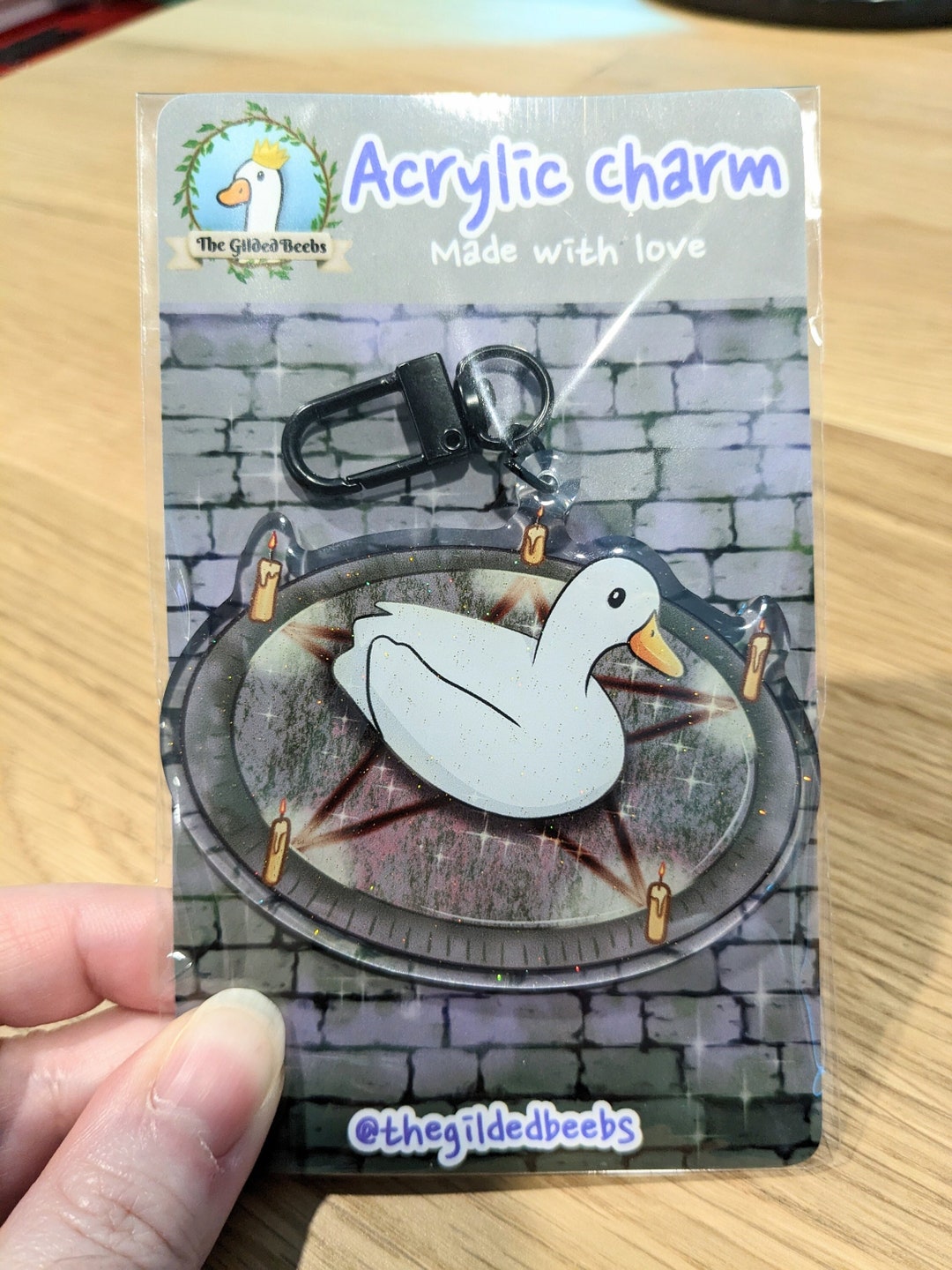 Duck Summoning Acrylic Keychain 3 Inch Glitter Resin Charm Cute ...