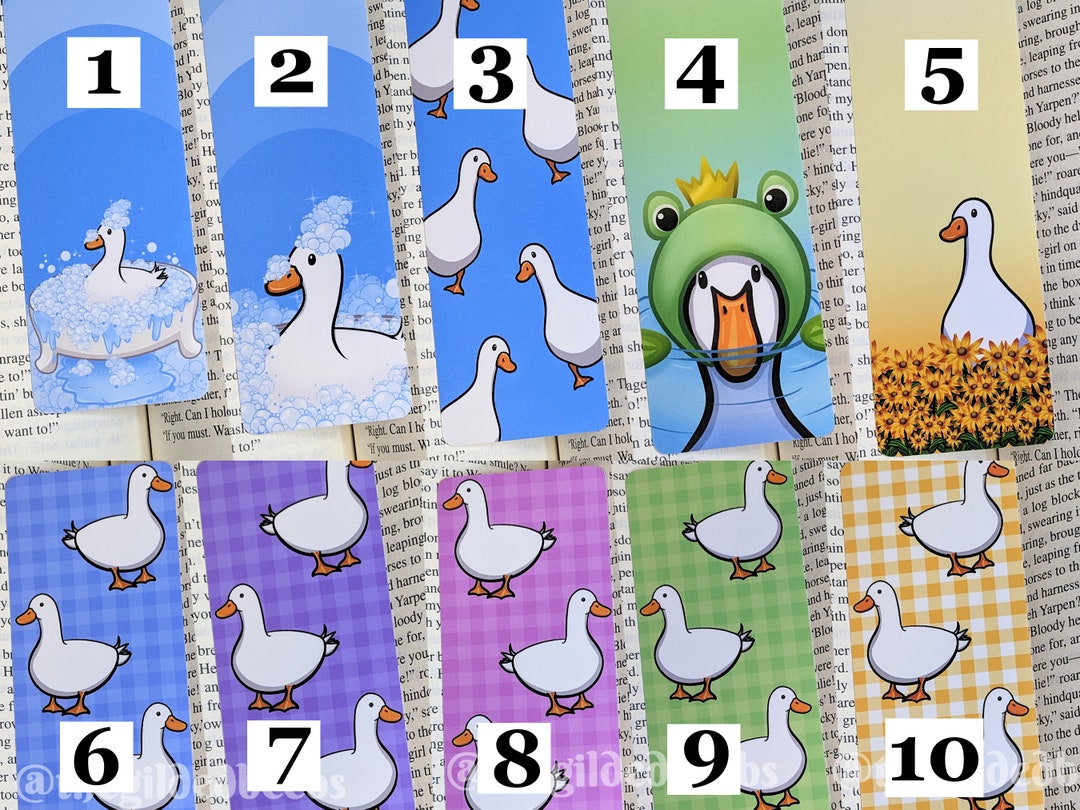 Cute Duck Bookmark Choose Your Own Bookmark Set Handmade Double Sided ...