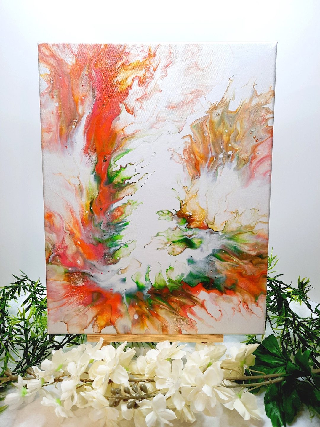 Tropic Rush Original Fluid Abstract Painting 14x11 Acrylic Dutch Pour ...