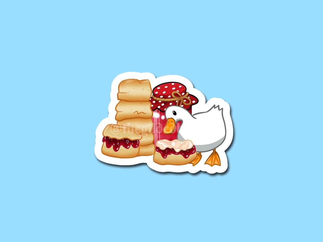 Scones & Jam Duck Sticker Duck Themed Vinyl Easy Peel Stickers Cute ...