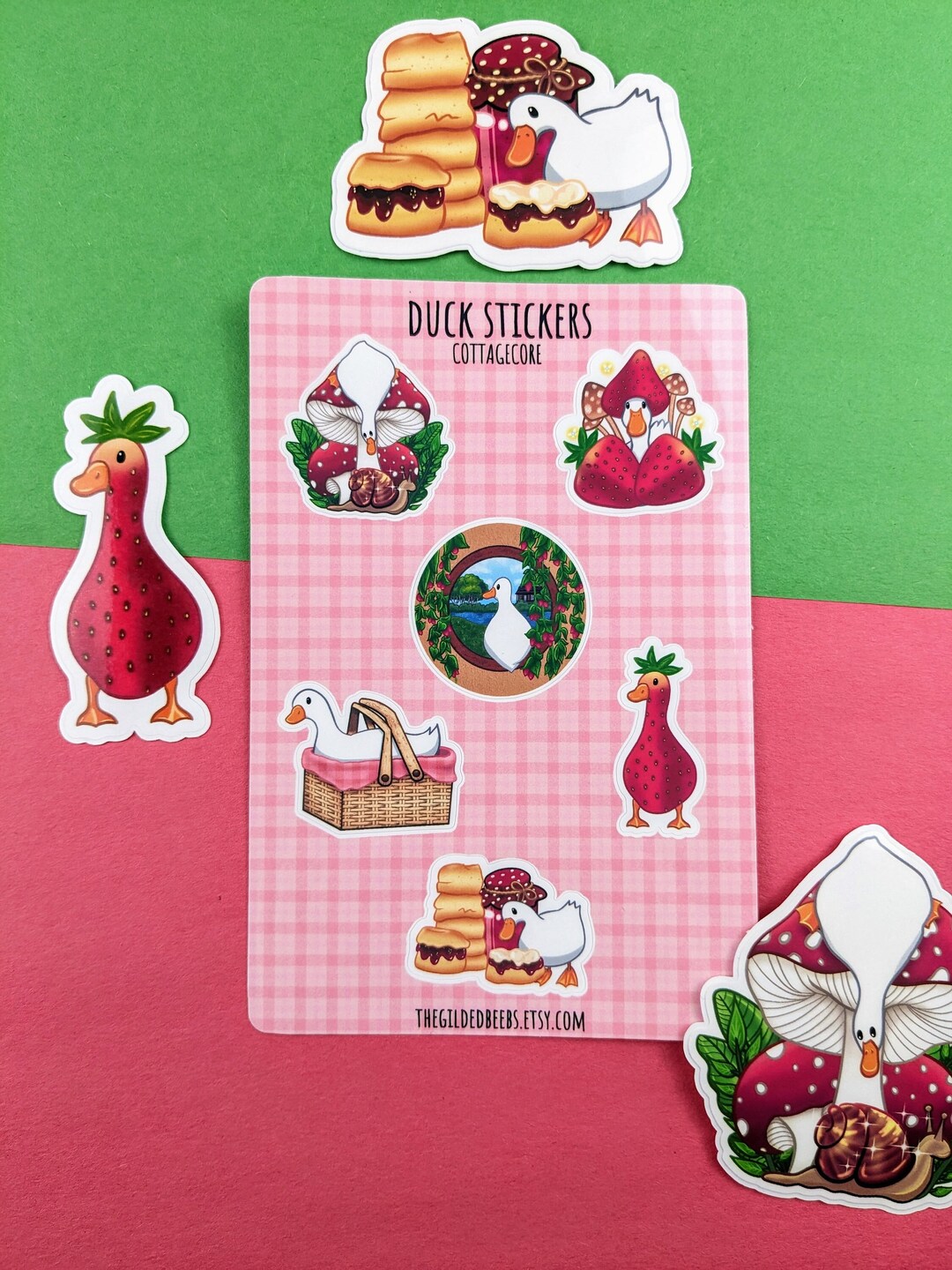 Cottagecore Duck Sticker Sheet Duck Themed Vinyl Stickers Cute Kawaii ...