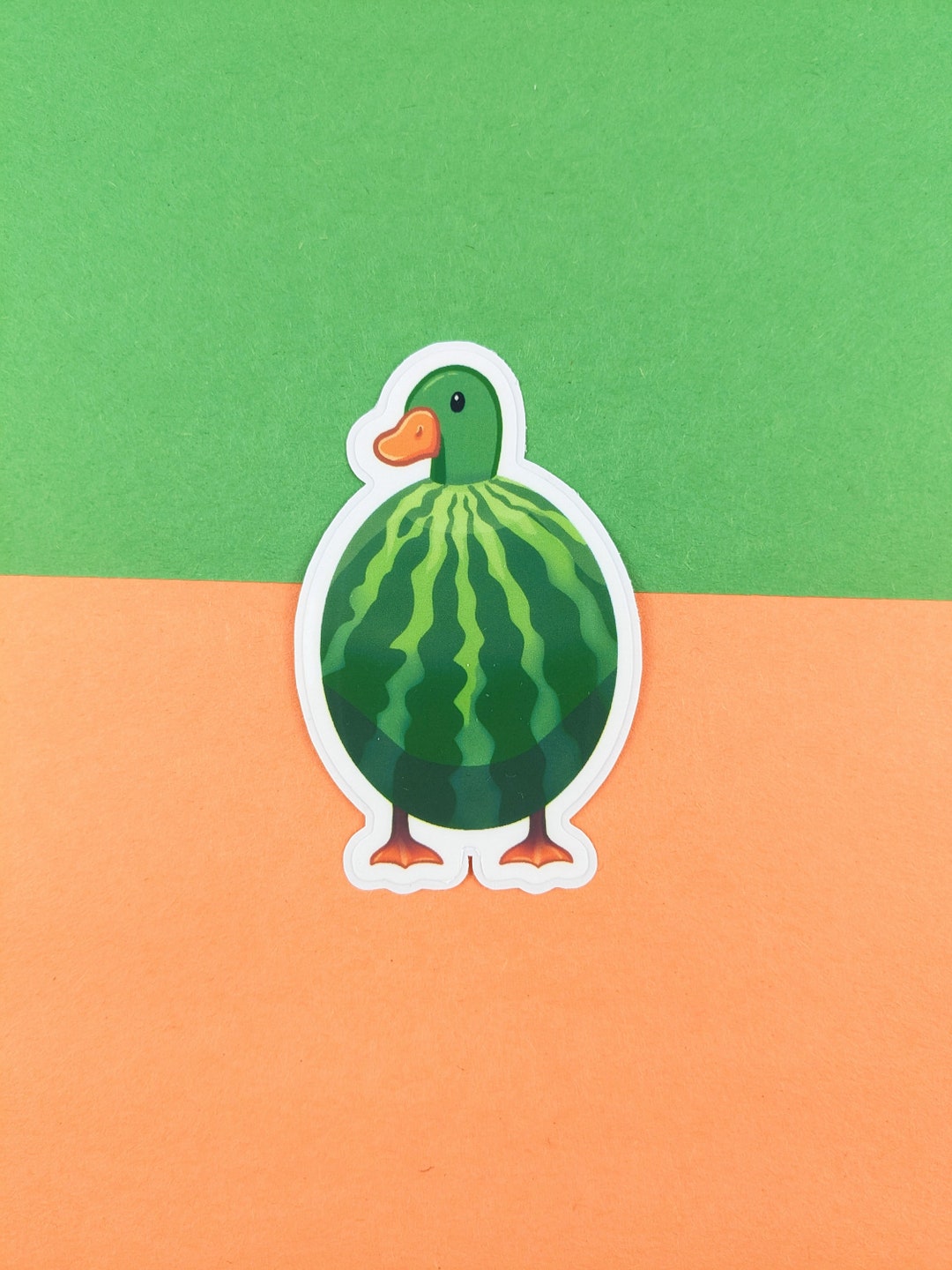 Watermelon Duck Sticker | Duck Themed Vinyl Stickers | Cute Green Pink ...