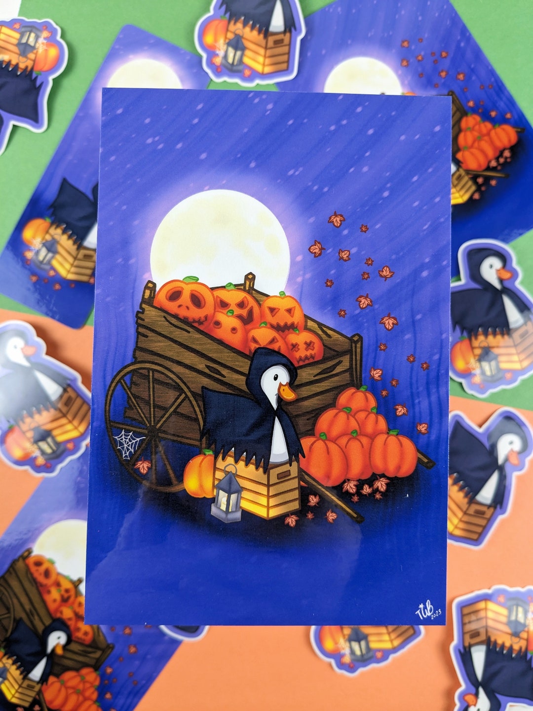 Spooky Merchant Duck Print | Nature 6X4 Illustrated Artwork | Glossy ...