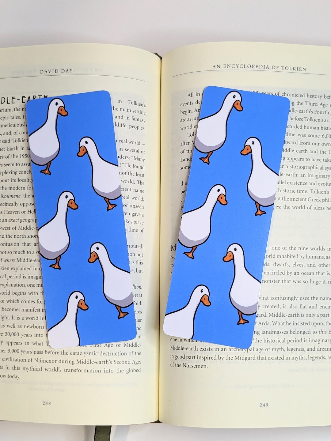 Cute Duck Bookmark Blue Animal Bookmark Handmade Double Sided Laminated ...