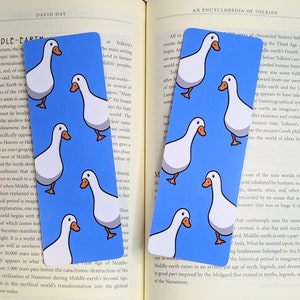 Cute Duck Bookmark Blue Animal Bookmark Handmade Double Sided Laminated ...