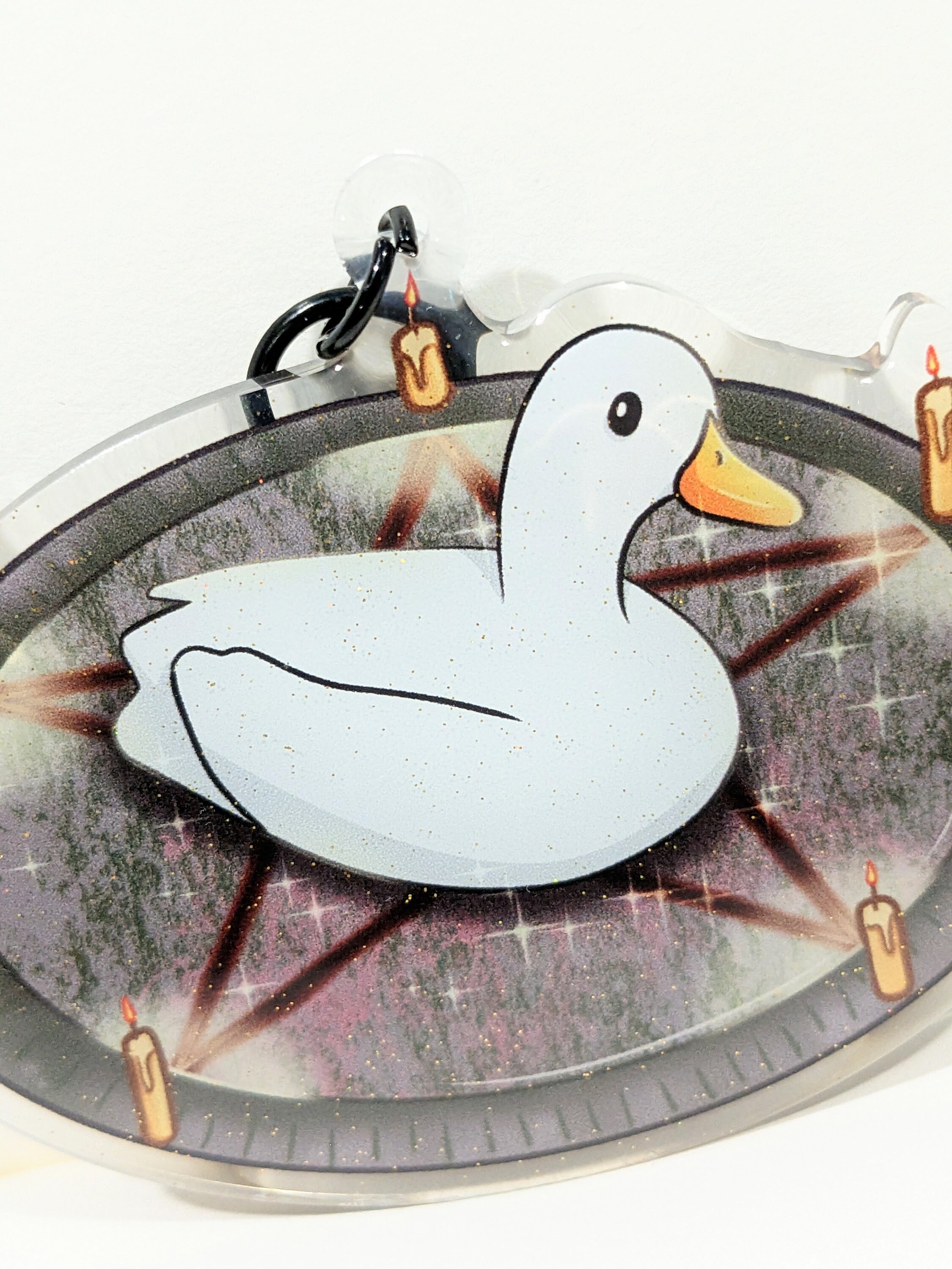 Duck Summoning Acrylic Keychain | 3" Inch Glitter Resin Charm | Cute ...