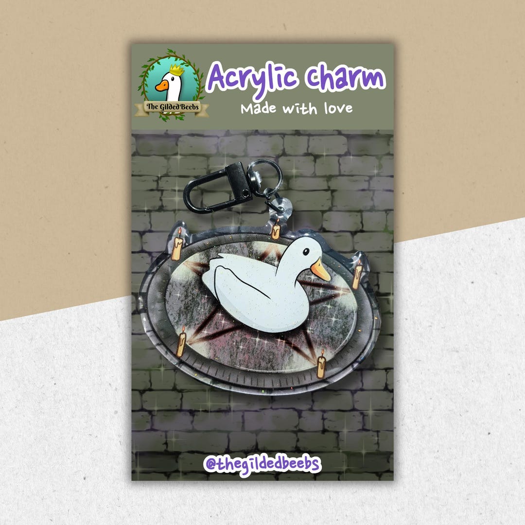 Duck Summoning Acrylic Keychain | 3" Inch Glitter Resin Charm | Cute ...