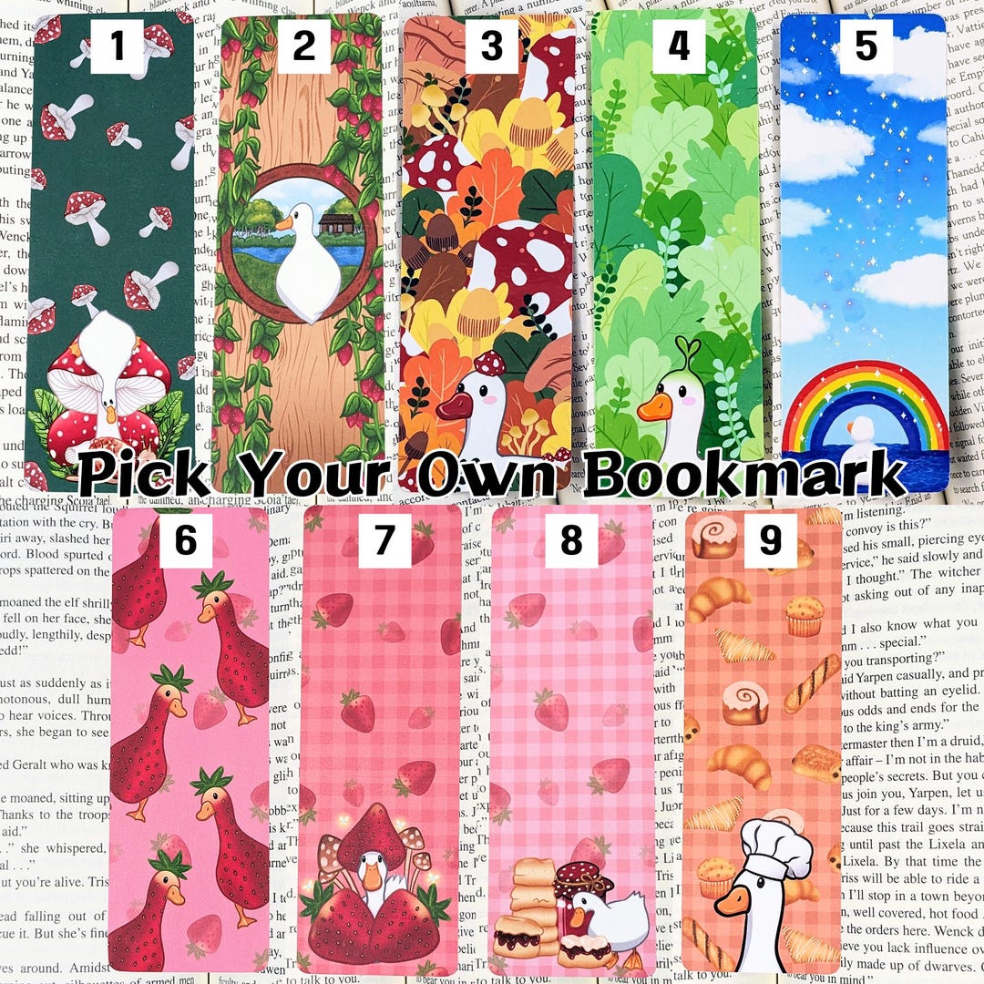Cute Duck Bookmarks Pick Your Own Bookmarks Handmade Double Sided ...