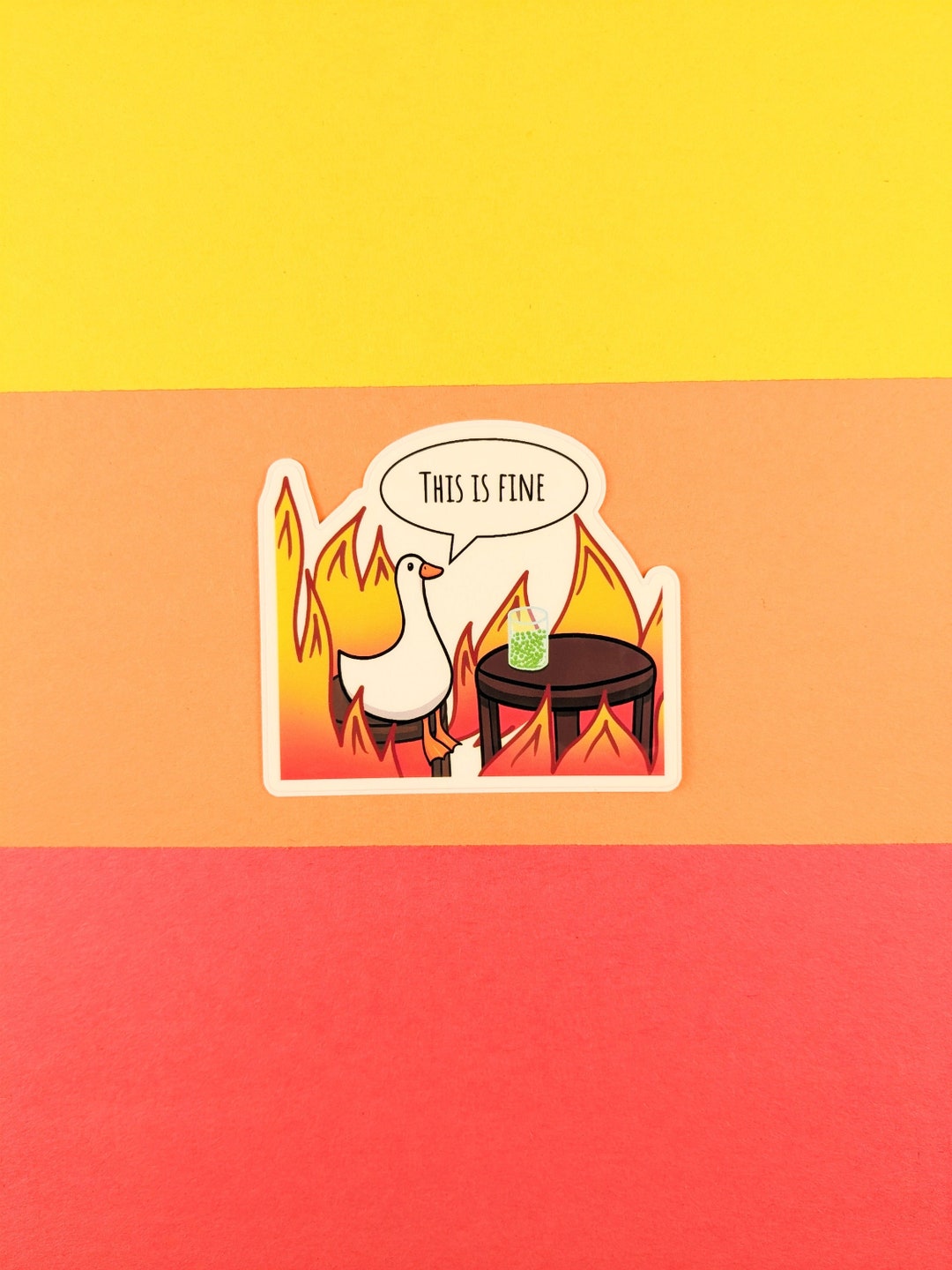 This is Fine Sticker Duck Themed Vinyl Stickers Cute Humor Bird Lover ...