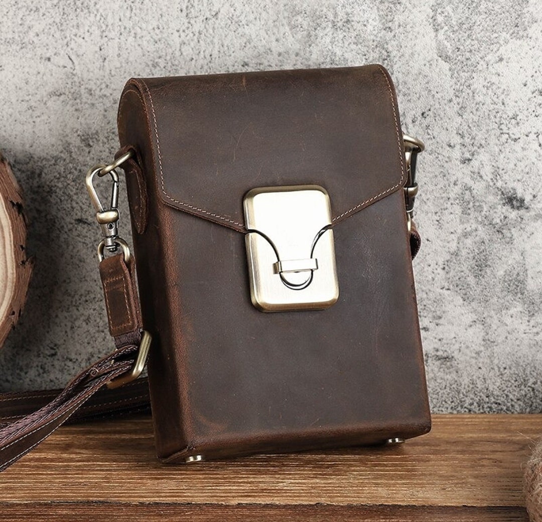 Vintage Real Leather Multi Functional Bags Mens Small - Etsy