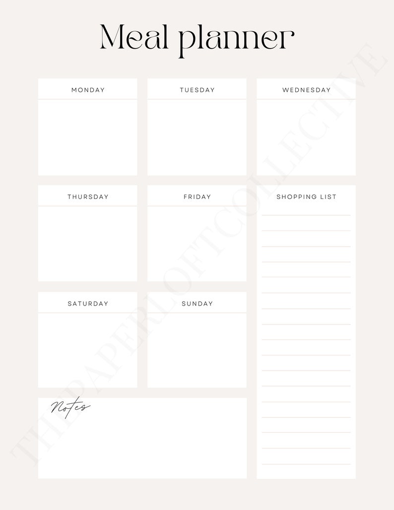 Weekly Meal Planner Printable | Dinner Plan | Meal Prep Sheet | Weekly ...