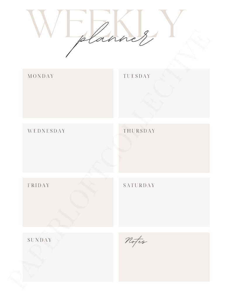 Weekly Planner Printable M-S Planner Weekly Plan Printable Social ...
