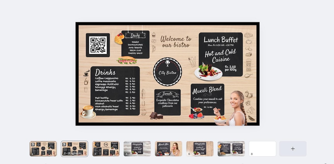 Menu Board Chalk Board Price List Poster Wall Bistro Coffee Shop Lunch ...