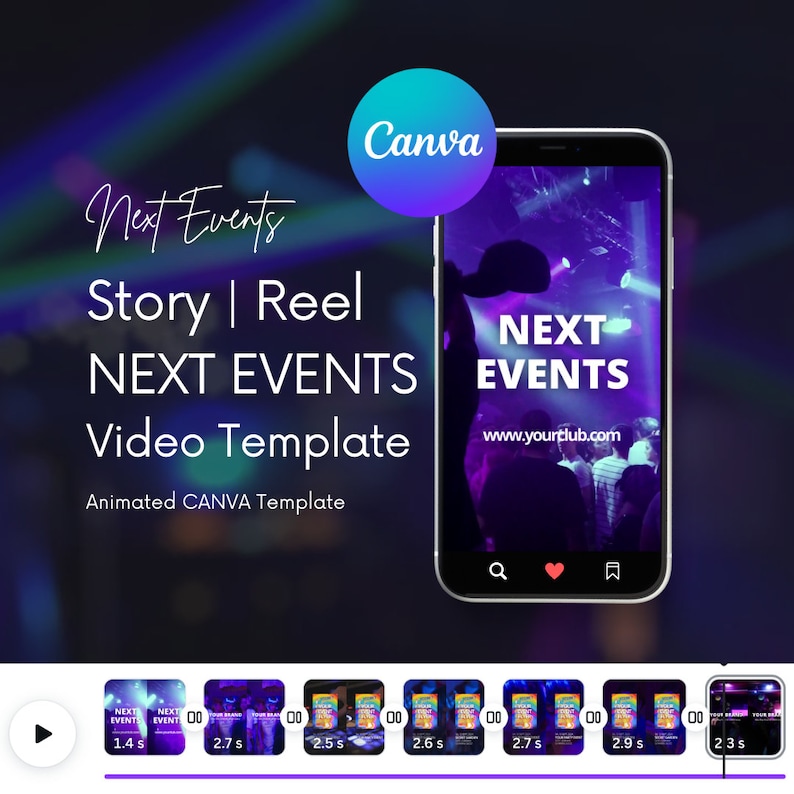 Video Story Reel Canva Template Next Events Party Promotion Concerts ...