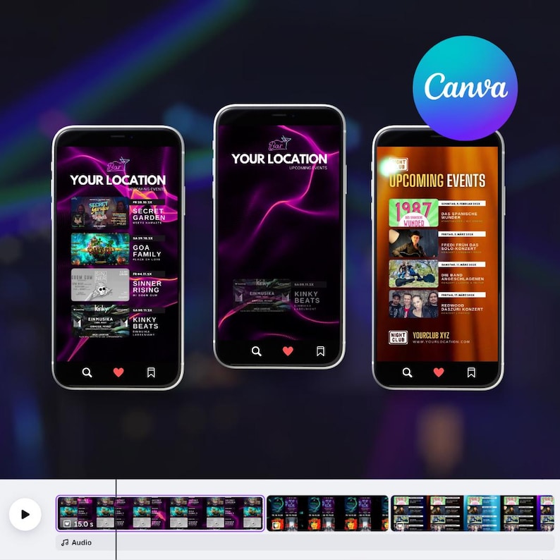 Canva Template Story Reel Next Events Upcoming Events Party Calendar ...